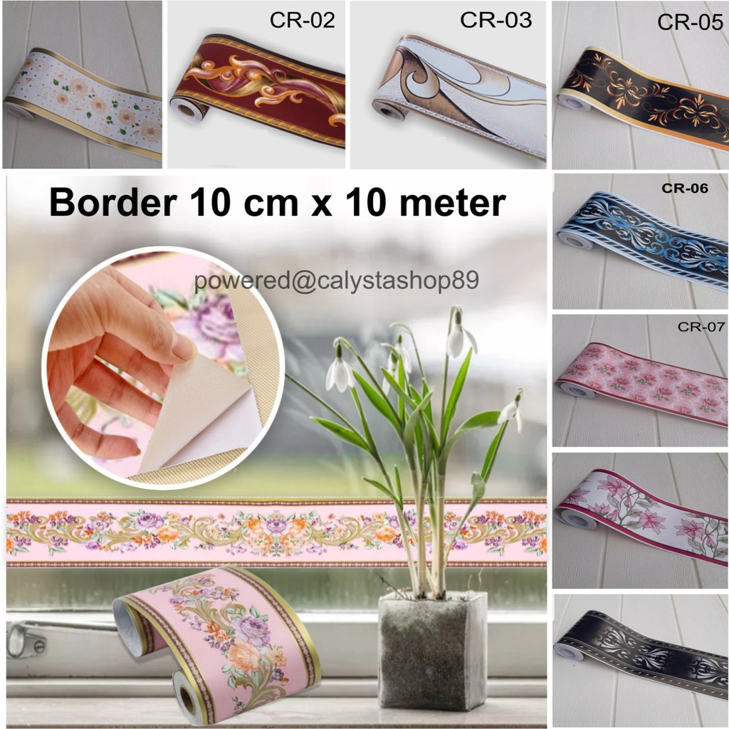 Jual List border wallpaper dinding uk 10cm x 10m per roll bahan pvc ...