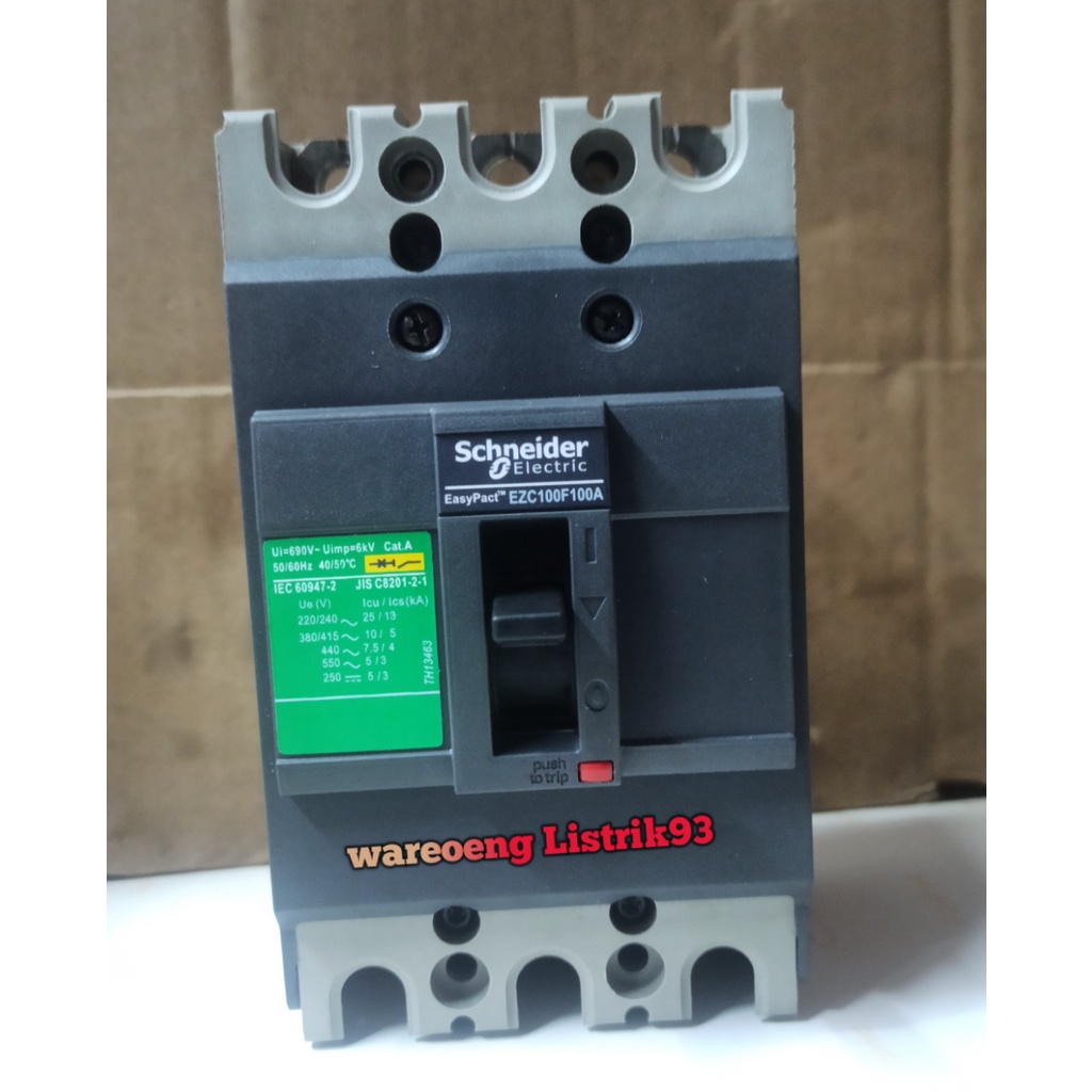 Jual Mccb Schneider Ezc100f 3p 15A 20A 25A 30A 40A 50A 60A 75A 80A 100A Original | Shopee Indonesia