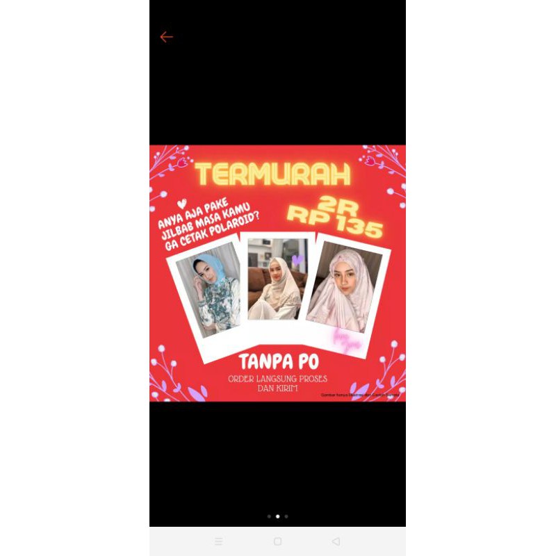 Jual cetak poto ploroid ukuran 2r mengklip tanpa po | Shopee Indonesia
