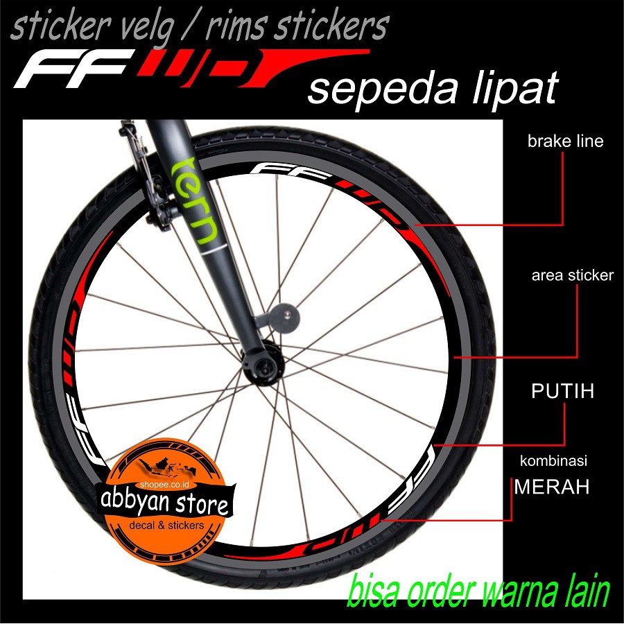 Jual Sepeda Lipat Seli Stiker Velg Sticker Rims Decal Folding Bike FFWD ...