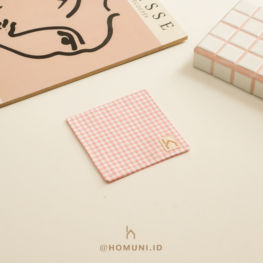 Jual Coaster Kain/Tatakan Gelas Kain Kotak-Kotak Gingham Kotak Kecil ...