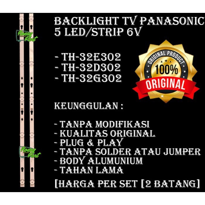 Jual Lampu Backlight TV Panasonic 32 inc inchi Type TH 32E302 G 5 Led 6 ...