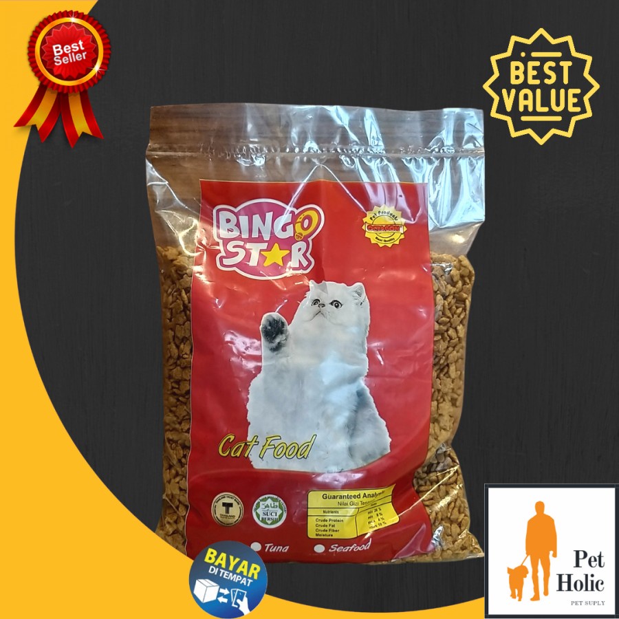 Jual Makanan Kucing Bingo Star Cat Food 1kg | Shopee Indonesia
