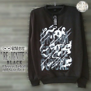 Jual Sweater dreambirds Re ignite ( hitam ,navy,abu) | Shopee Indonesia