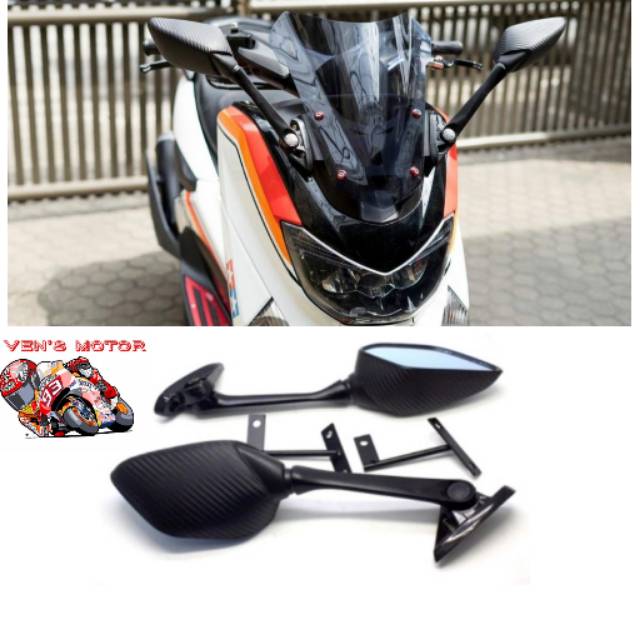 Jual Spion R25 R15 Carbon Plus Dudukan Breket Yamaha Nmax | Shopee ...