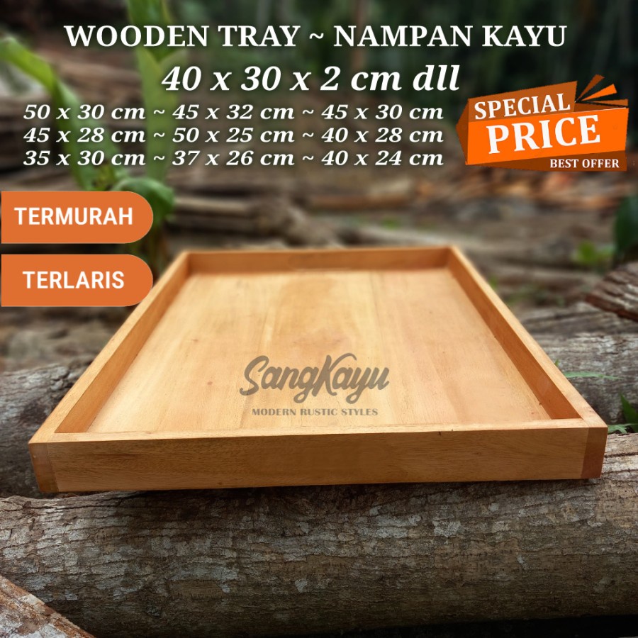 Jual SangKayu Wooden Tray 40x30 cm Nampan Kayu Kotak Seserahan Hantaran ...