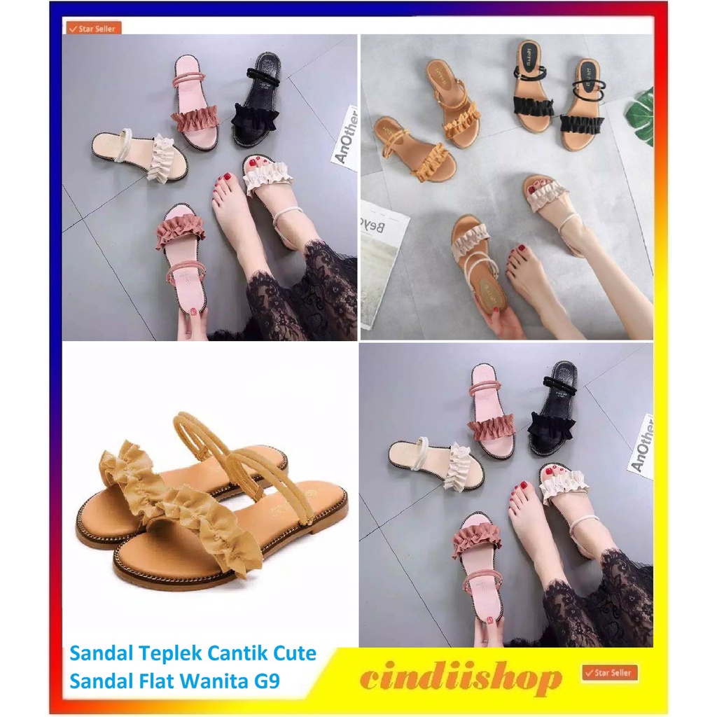 Jual Sandal Teplek Wanita G2 Cantik Cute Sendal Fashion Flat Cewek ...