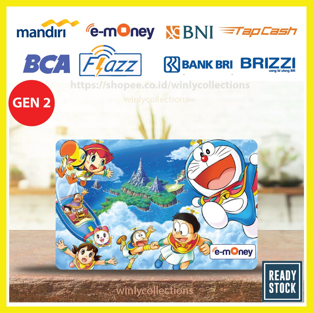Jual KARTU EMONEY ETOLL DORAEMON ANIME TERBANG FLAZZ BCA GEN 2 MANDIRI ...