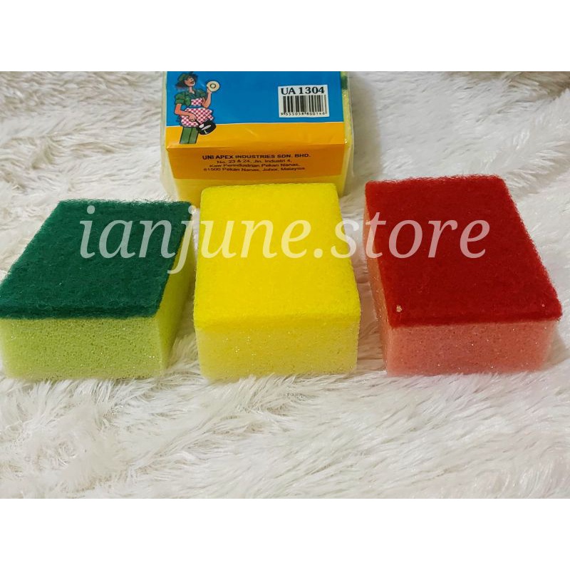 Jual Busa Cuci Piring Tebal 2 Lapis 1 Pack Isi 3 Pcs Malaysia / Sponge ...