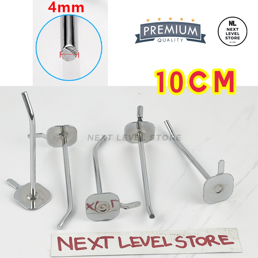 Jual Single Hole Hook 5 10 15 20 25 CM Chrome Stainless Ram Papan ...
