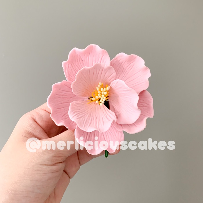 Jual Open Rose Pink Bunga Gumpaste Flower Cake Kue Topper | Shopee ...