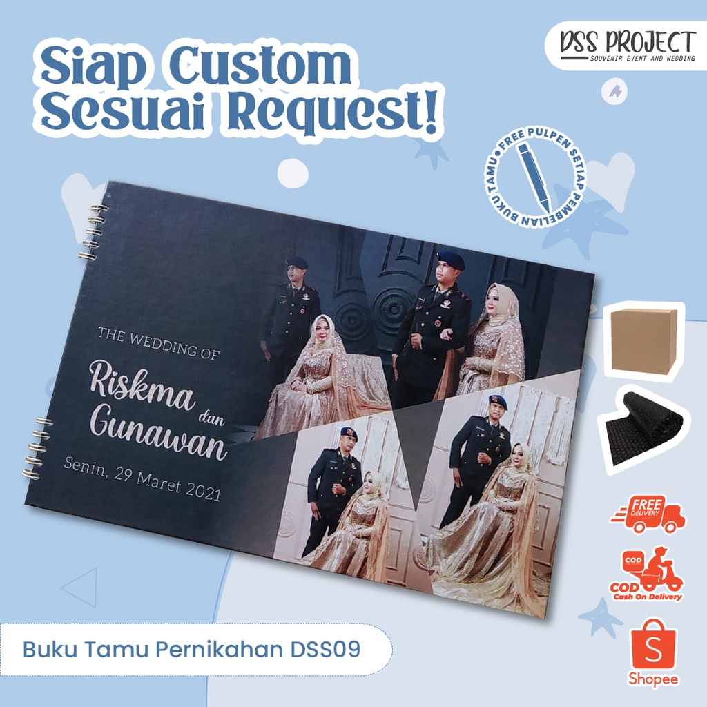 Jual Guest Book Wedding Buku Tamu Pernikahan Hard Cover Custom Desain ...