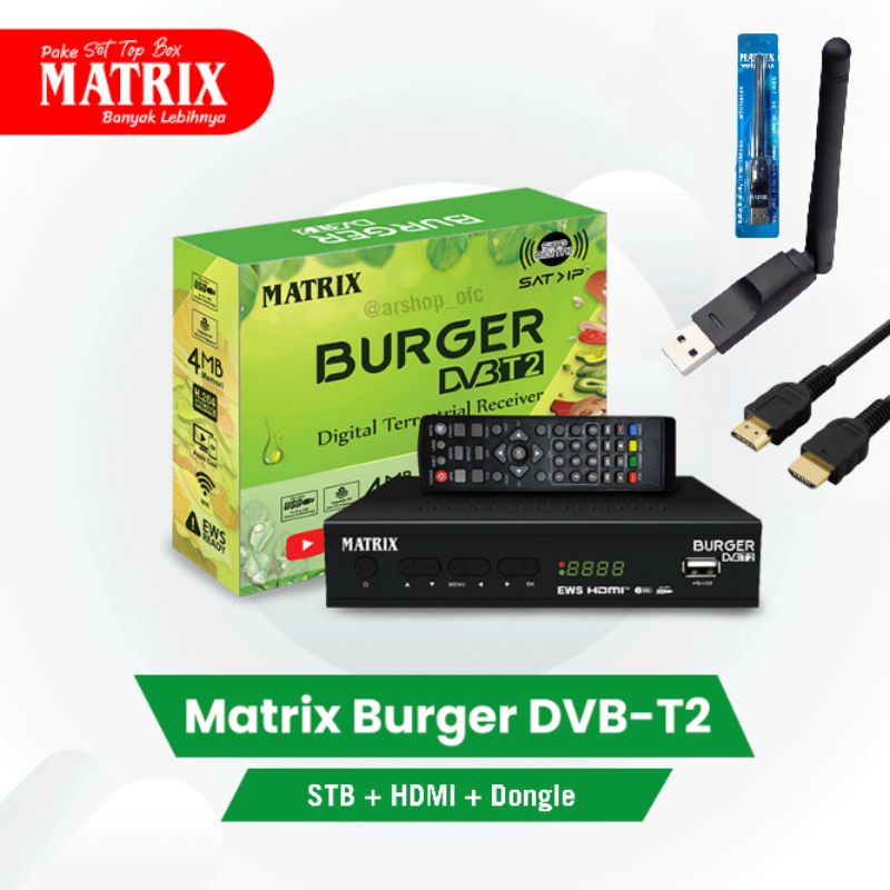 Jual Set Top Box TV Digital Matrix Burger HD DVB-T2 | Shopee Indonesia