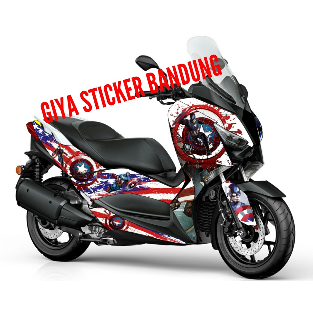 Jual Stiker DECAL XMAX CAPTAIN AMERICA costum variasi yamaha xmax old ...