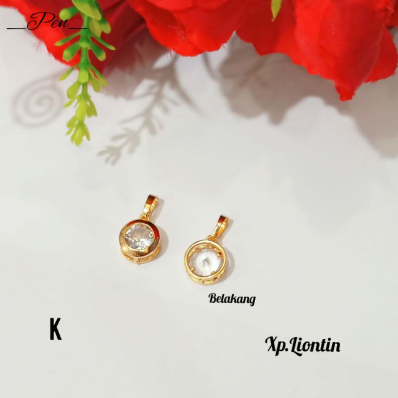 Jual Liontin permata satu Gold&Silver,simple tidak karat *COD* | Shopee ...