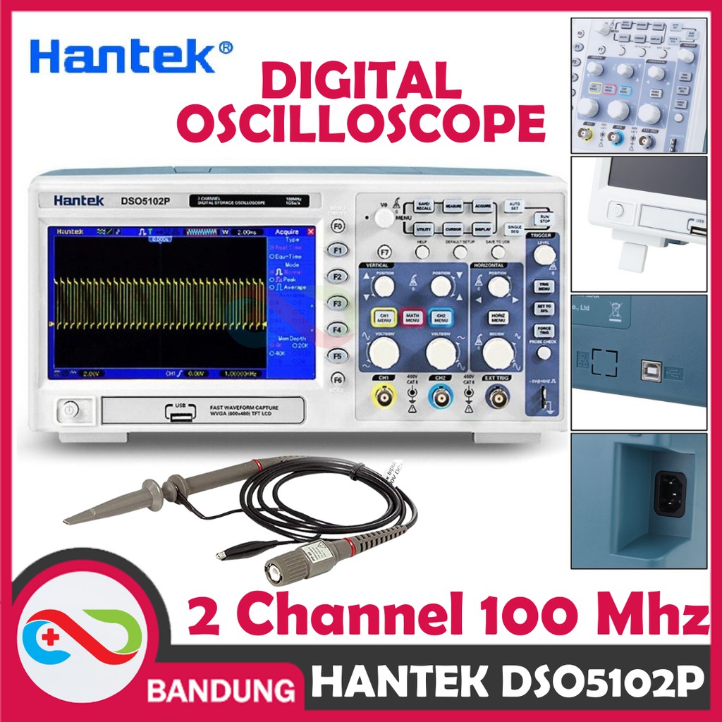 Jual HANTEK DSO5102P DIGITAL OSCILLOSCOPE DSO 2 CHANNEL 100MHZ 1GSA/S ...