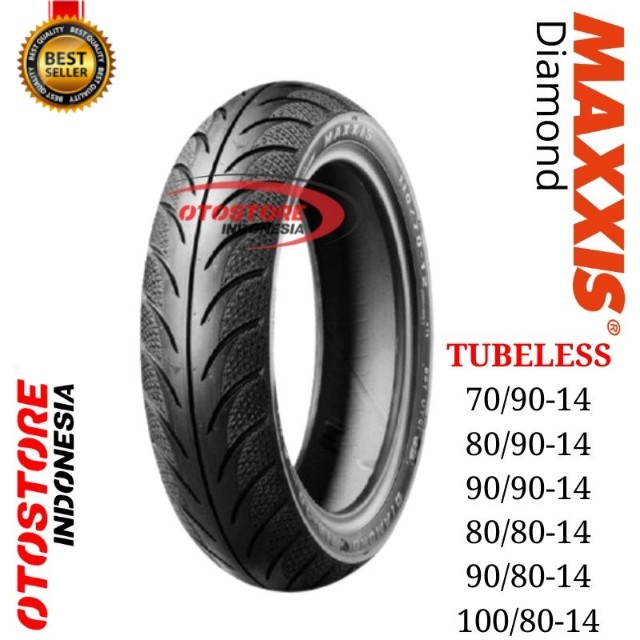 Jual Ban Motor Maxxis Diamond MA3DN Tubeless Ring 14 Ukuran 70/90 80/80 ...