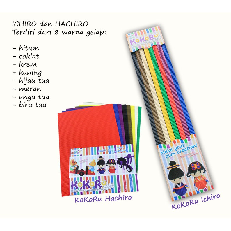 Jual Kokoru Color Corrugated Paper Hachigo / Kertas Kokoru Ukuran A4 ...