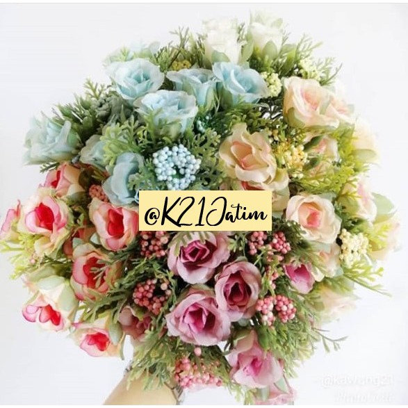 Jual AF19 Rangkaian Bunga Mawar Artificial Flower Bouquet Dekorasi ...