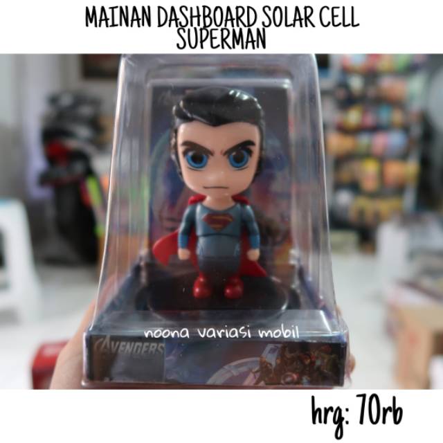Jual mainan dashboard solar cell superman pajangan boneka dashboard ...