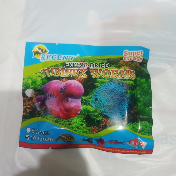 Jual makanan ikan kura cacing kering 10 gr RECENT tubifex worms super ...