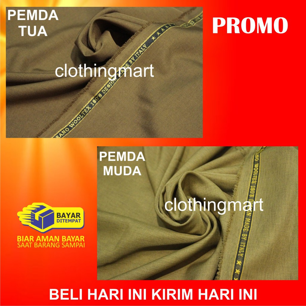 Jual Bahan kain kheki/keki seragam dinas keki PNS/PDH/kain meteran ...