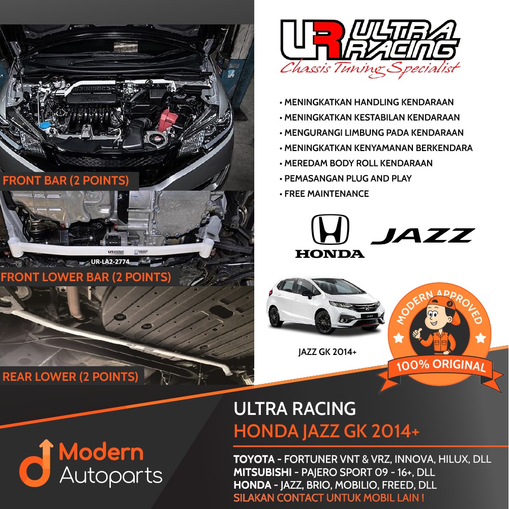 Jual PAKET Stabilizer Ultra Racing Jazz GK5 14+ Frontbar, Front & Rear Lower | Shopee Indonesia