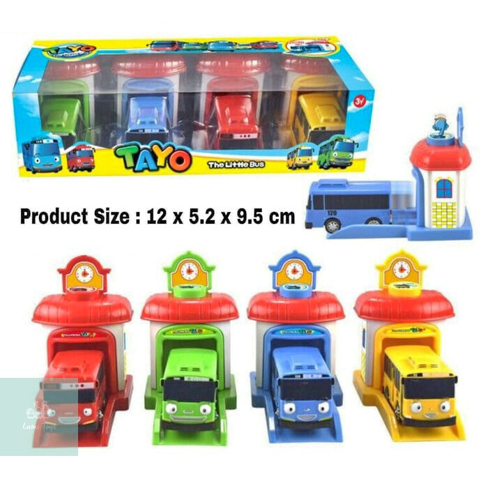 Jual Mainan Anak Mobil Bus Tayo Garasi 1 set isi 4 pcs | Shopee Indonesia