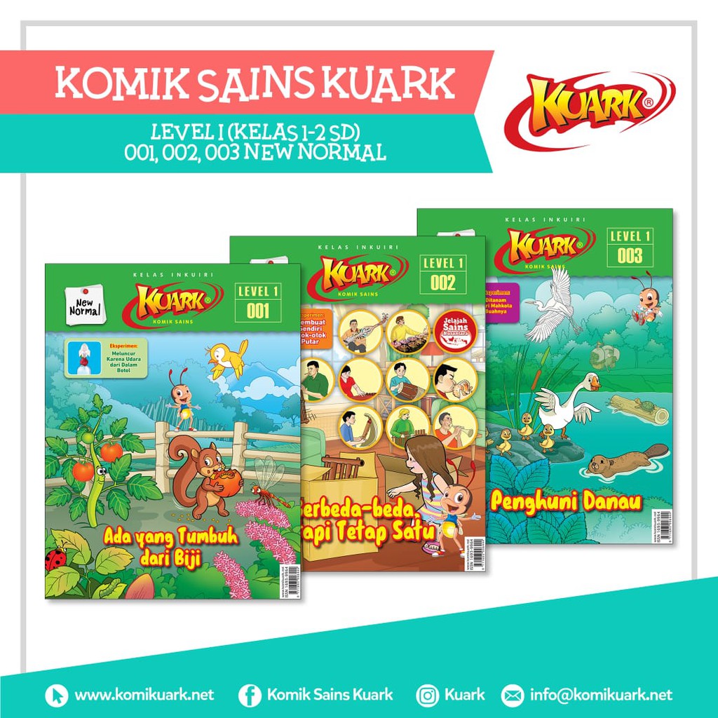 Jual KUARK Komik Sains - Paket 3 Buku Nomor 001 sd. 003 Tahun XVII (New Normal) semua level ...
