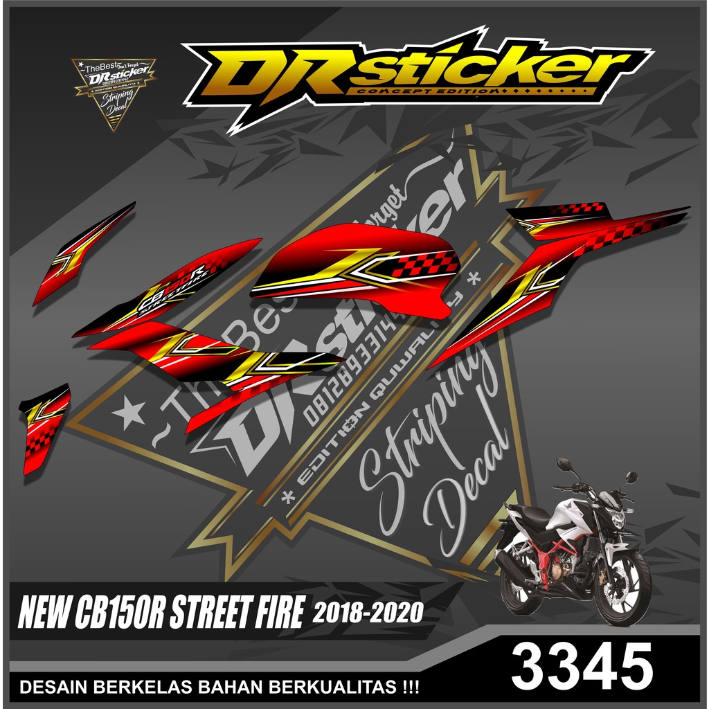 Jual 3345 Sticker Striping Motor CB 150R 2018-2020 Streetfire Variasi ...