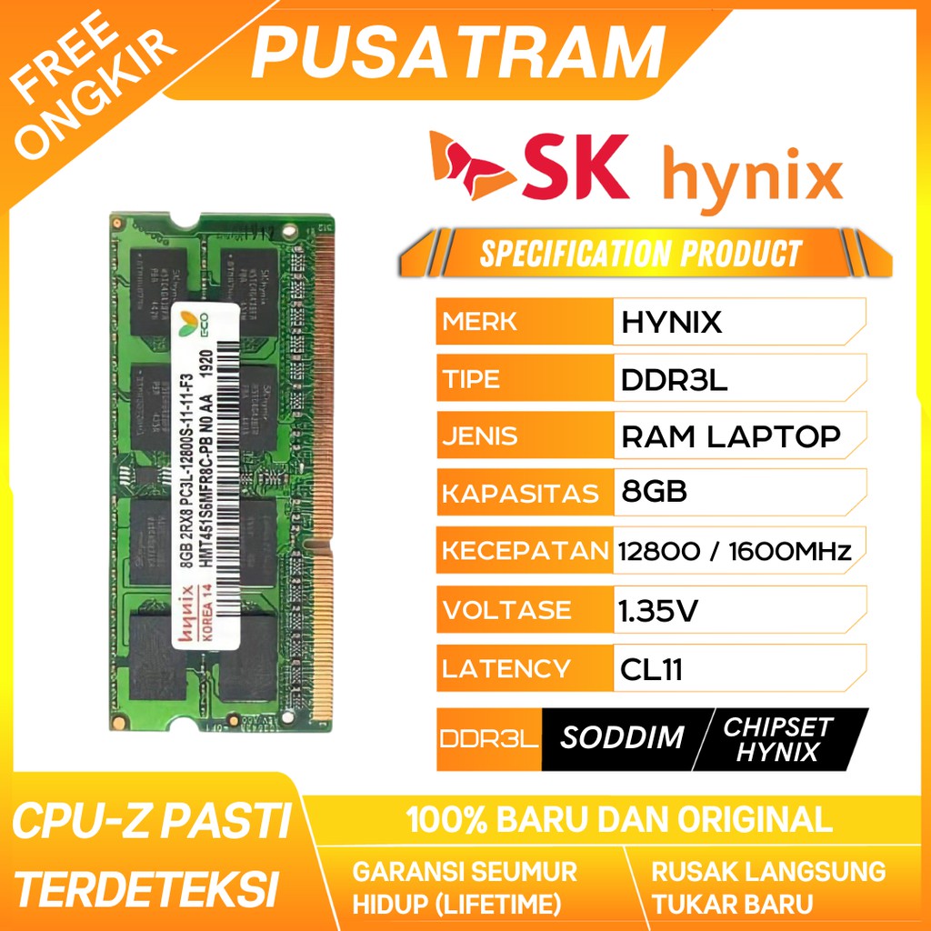 Jual RAM HYNIX DDR3L 8GB 1600MHZ 12800 ORI RAM LAPTOP DDR3 RAM NB DDR3 | Shopee Indonesia