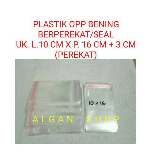 Jual Plastik OPP Perekat 16 x 10 Cm Isi 100 Pcs Lem Seal Bungkus Kantong Bening Transparan Putih ...