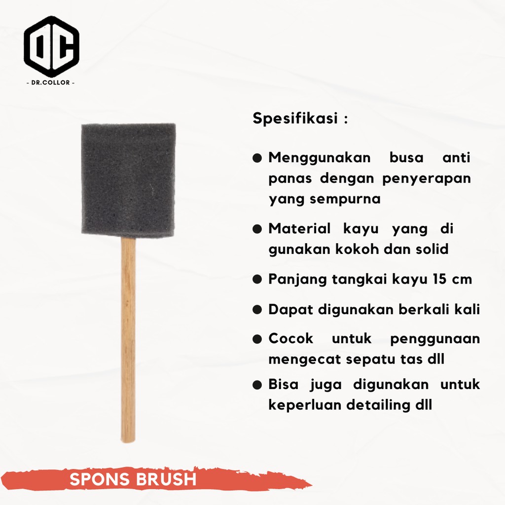 Jual Spons Brush/ Kuas busa untuk cat kulit, lukis, waterbased | Shopee ...