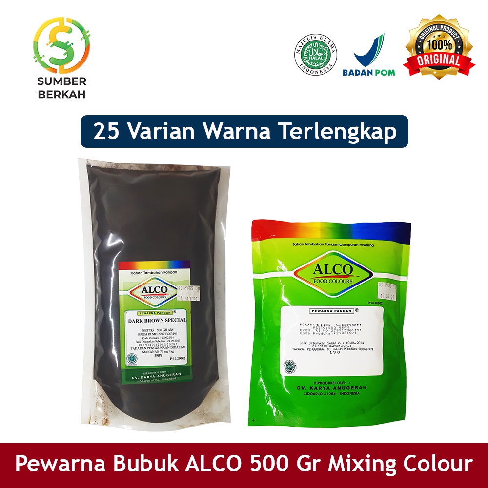 Jual Pewarna Makanan Kue Bubuk ALCO 500g Mixing Colour Seri Warna Pekat ...