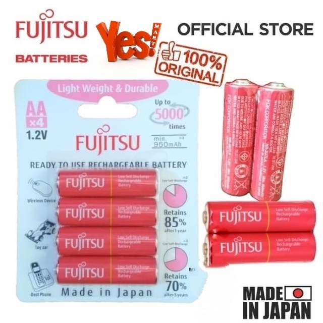 Jual Fujitsu 4pcs Battery AA 950mAh Rechargeable (Cocok untuk Tamiya ...