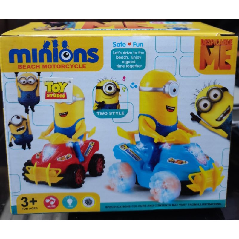 Jual Minion motorcycle motor jalan baterai musik dan berlampu | Shopee ...