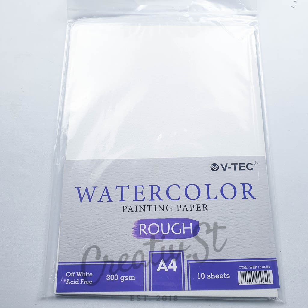 Jual V-TEC Water Color Paper 300 Gsm Rough 10 Sheet A4 Kertas Lukis Cat ...