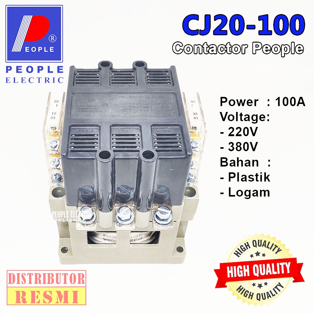 Jual CONTACTOR KONTAKTOR CJ20-100 PEOPLE | Shopee Indonesia