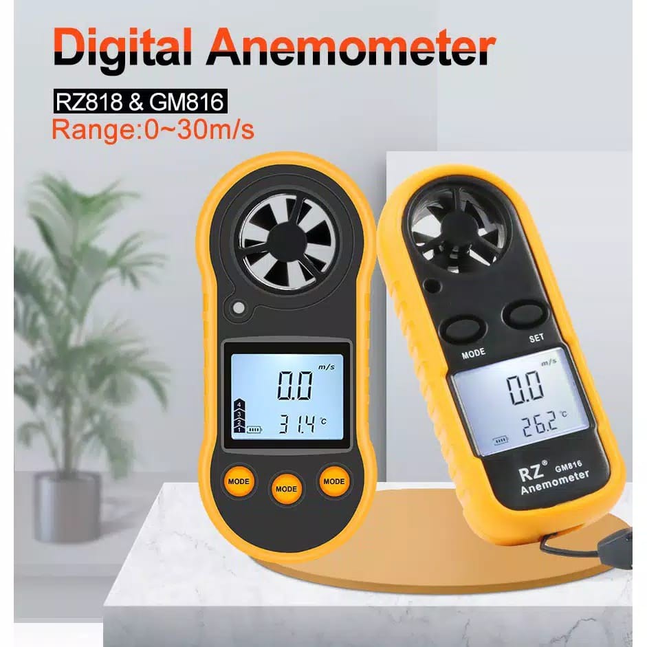 Jual Digital Wind Anemometer GM816 Pengukur Kecepatan Angin GM 816 ...