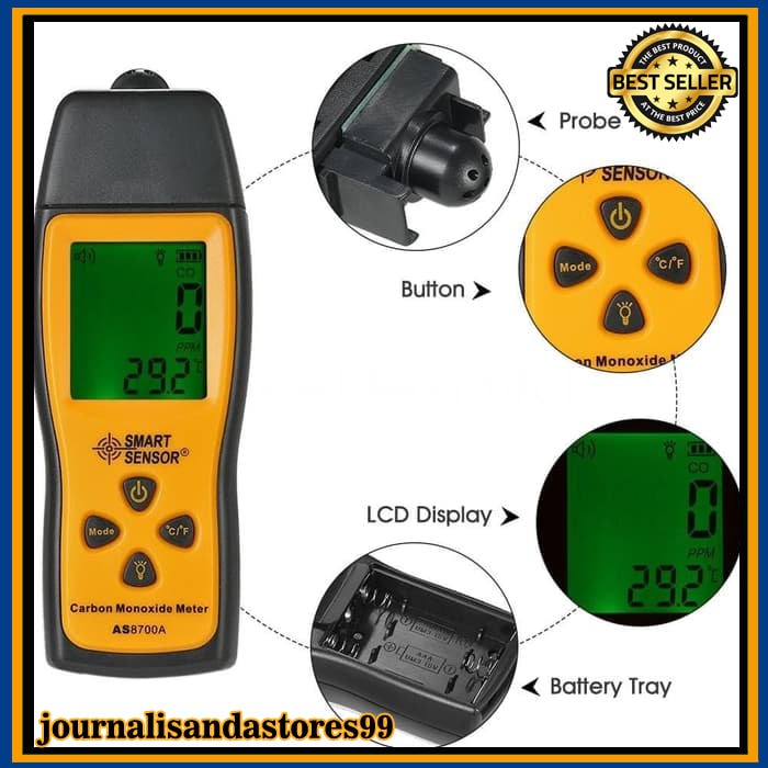 Jual Digital CO Carbon Monoxide Meter karbon monoksida gauge CO Gas ...