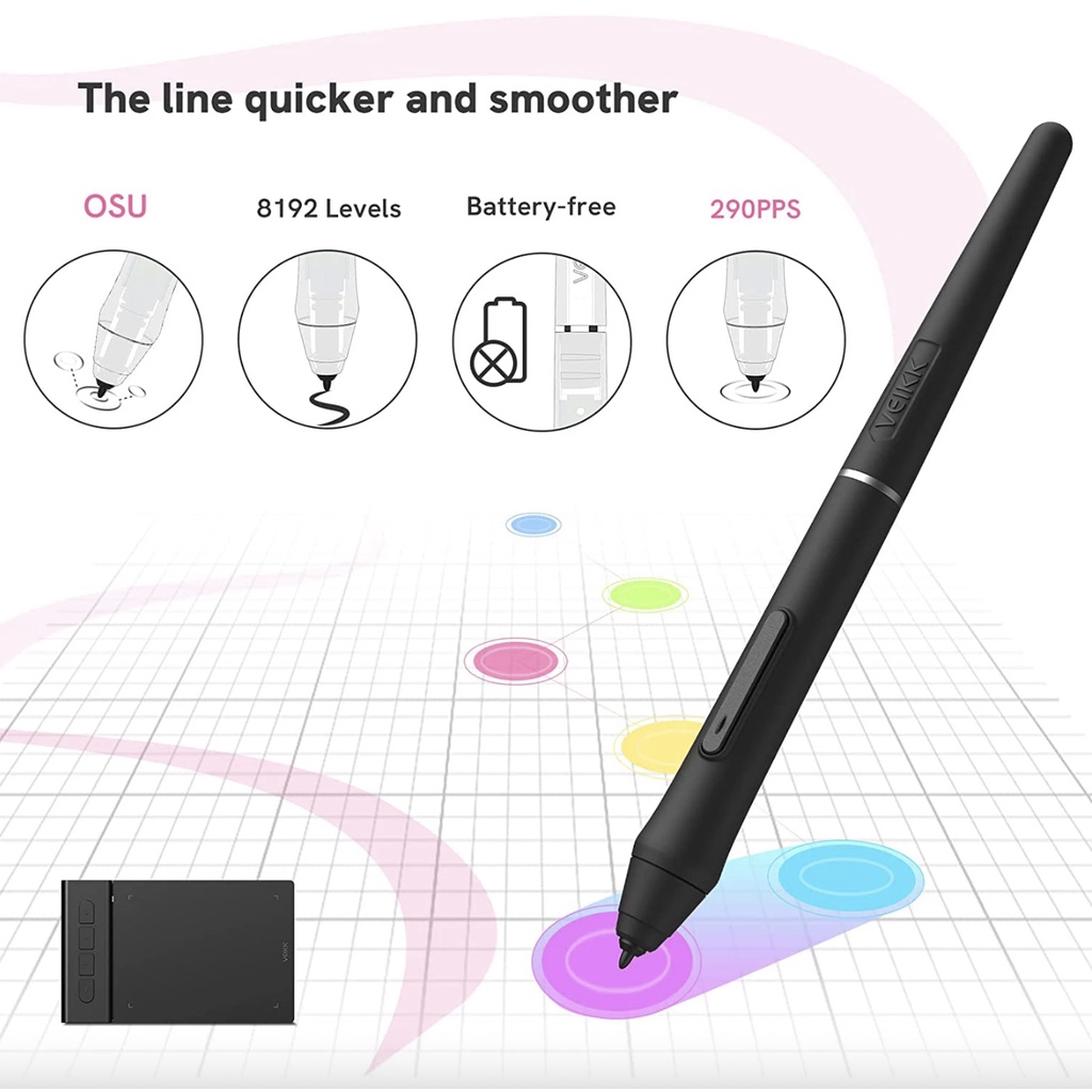 Jual VEIKK VK430 Digital Graphic Drawing Pen Tablet OSU Altr S640 VK640 ...