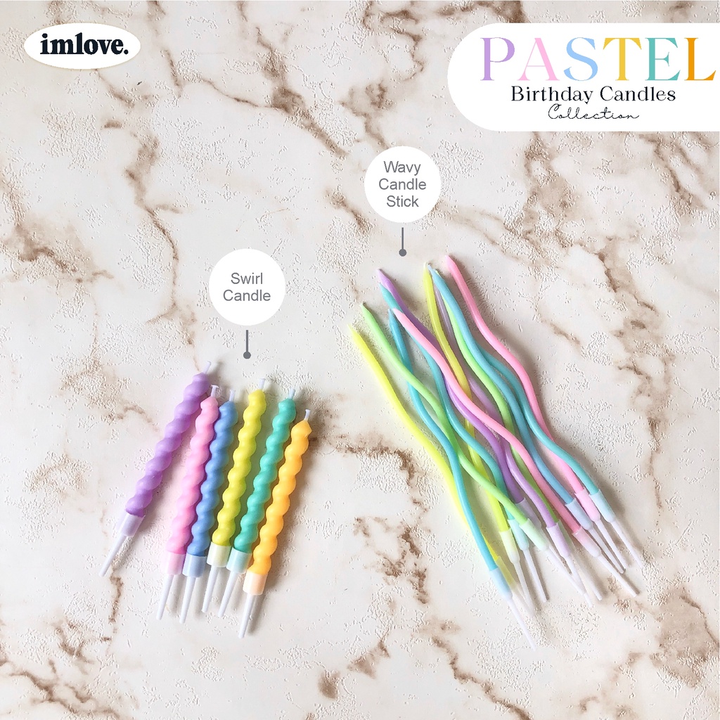 Jual Lilin Ulang Tahun Ultah Emas Colorful Pastel Birthday Candle ...