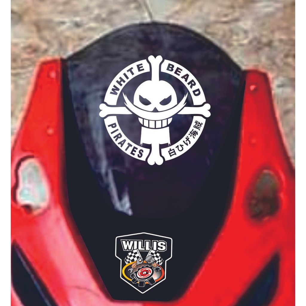 Jual Stiker Sticker JANGKAR shirohige Visor motor ninja cbr vixion dll ...