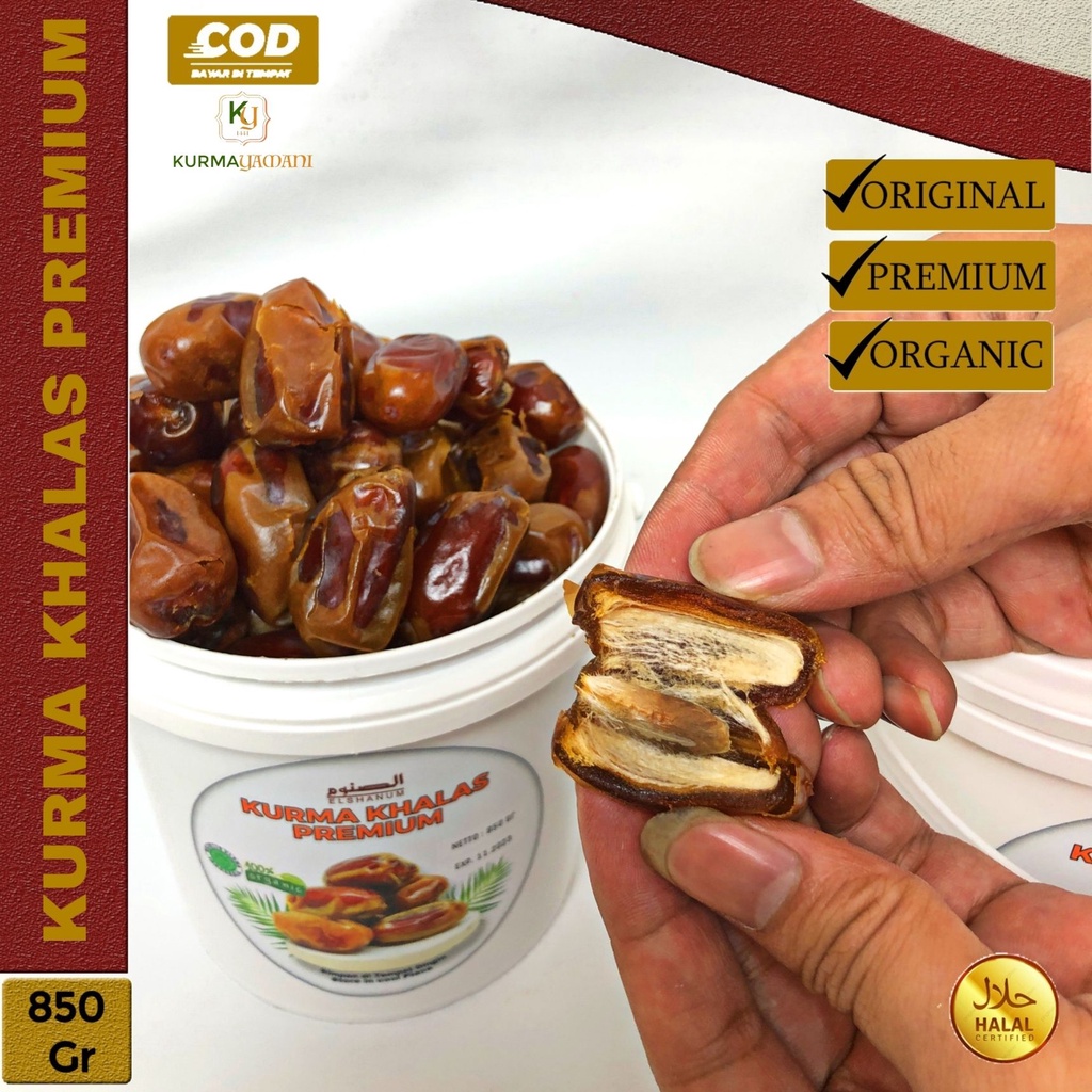 Jual Kurma Khalas 850 Gram Premium Kemasan Ember / Kurma Khalas Dates ...