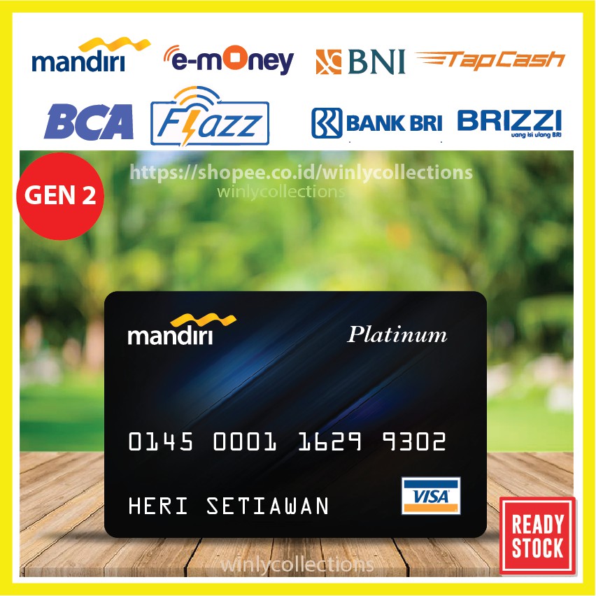 Jual KARTU EMONEY DEBIT CARD PLATINUM VISA ETOLL MANDIRI FLAZZ BCA BNI ...