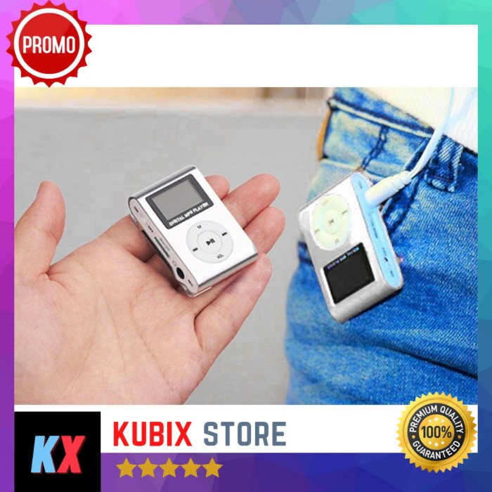 Jual Mp3 Player Mini Dengan Layar Lcd Tf Card Desain Portabel Silver