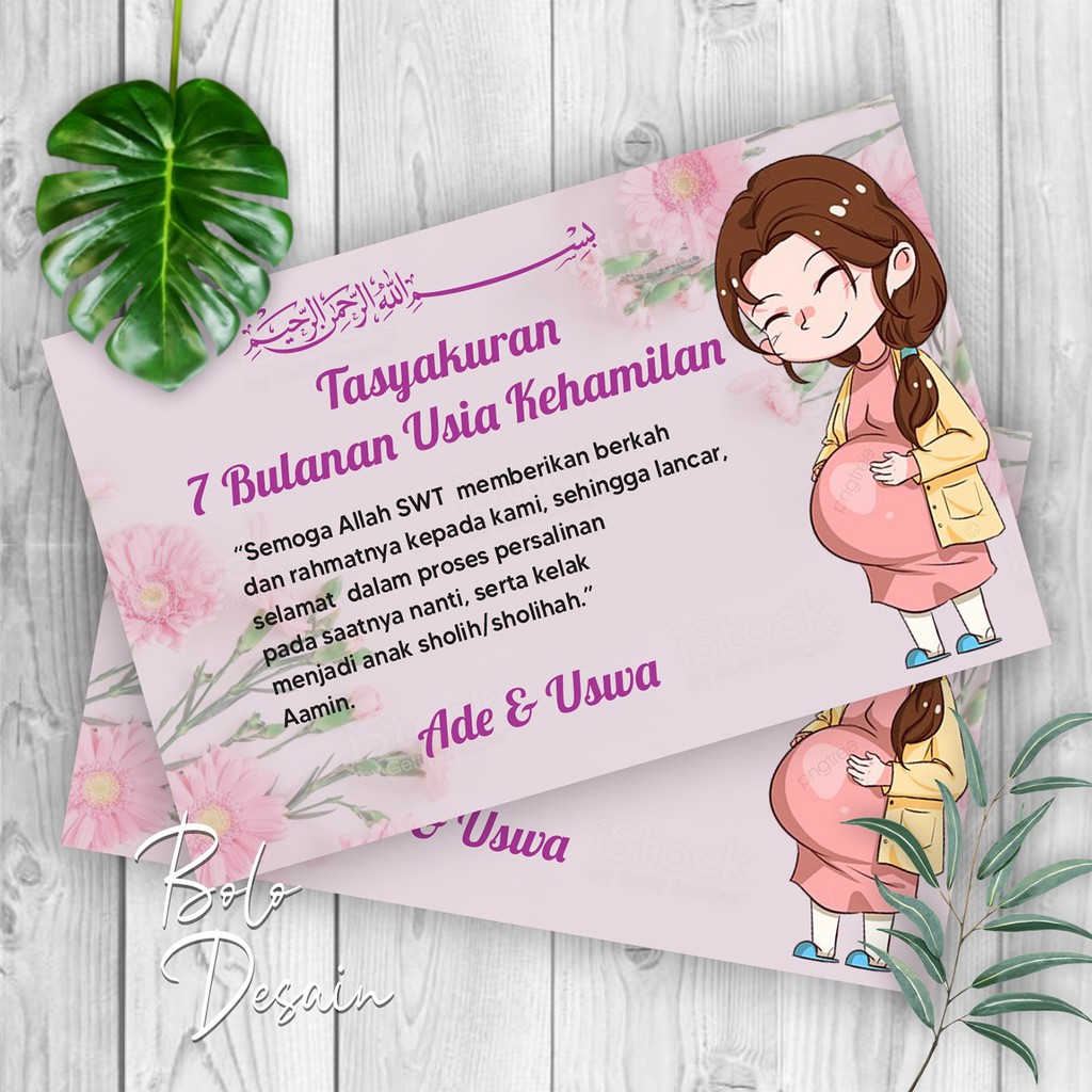 Jual Kartu Ucapan / Label untuk Syukuran Kehamilan 4 Bulanan / 7 ...