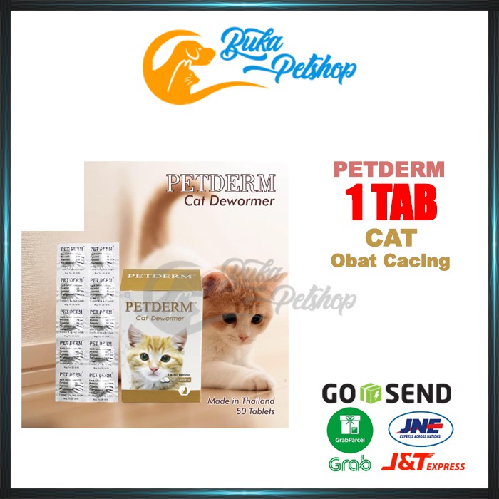 Jual Obat Cacing Kucing PETDERM CAT 1 Tablet | Shopee Indonesia