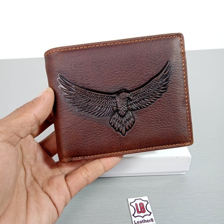 Jual Dompet Kulit Pria Cowo Motif Elang Dompet Pria 100% Kulit Asli ...