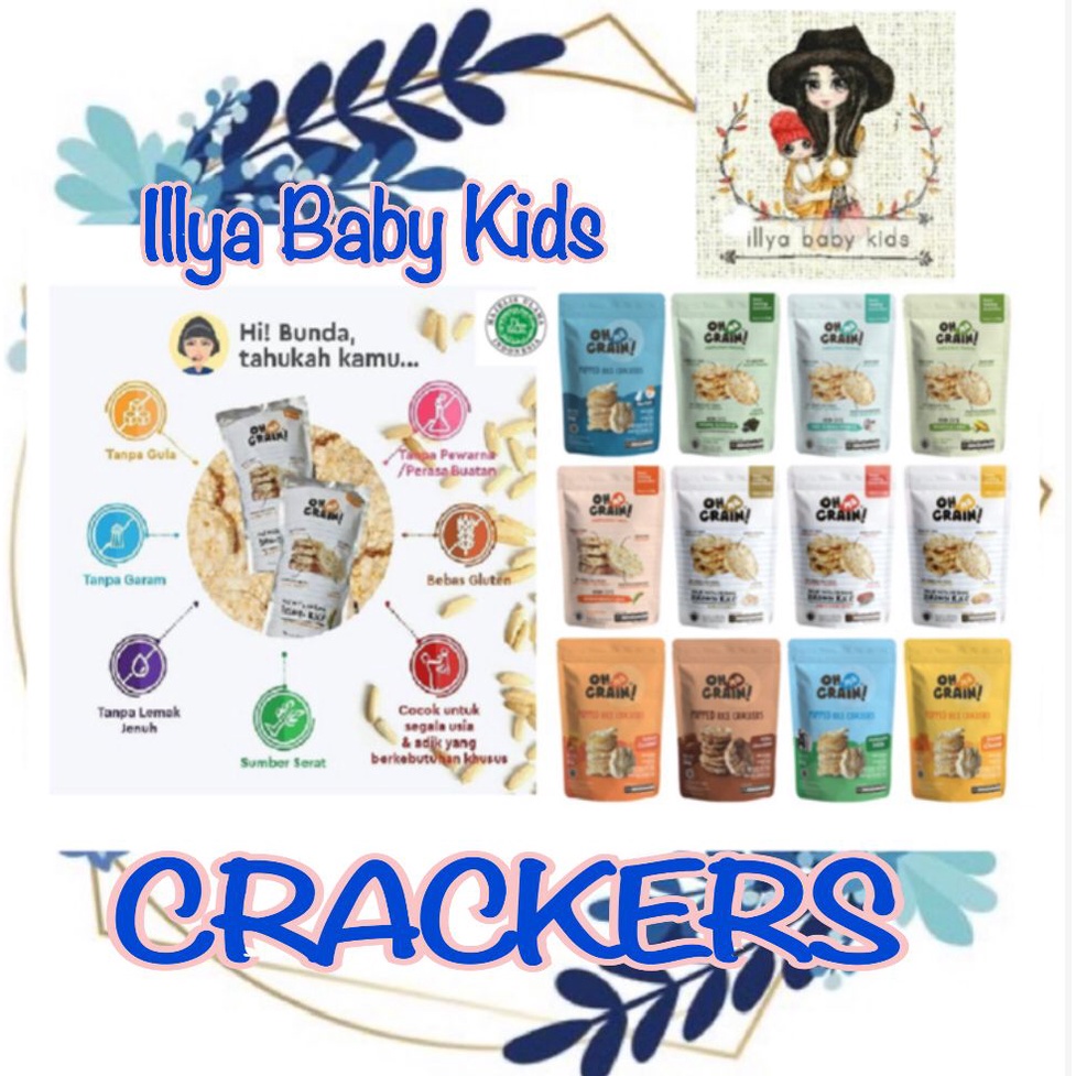 Jual Oh Ma Grain Keripik Beras Organic Popped Rice Crackers 50gr ...